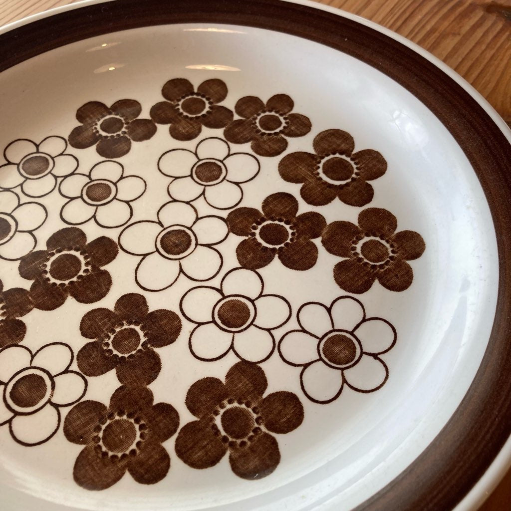 ロールストランド / Rorstrand アネモン / Anemonシリーズ プレート 24cm ブラウン 花柄 北欧 ヴィンテージ 中古