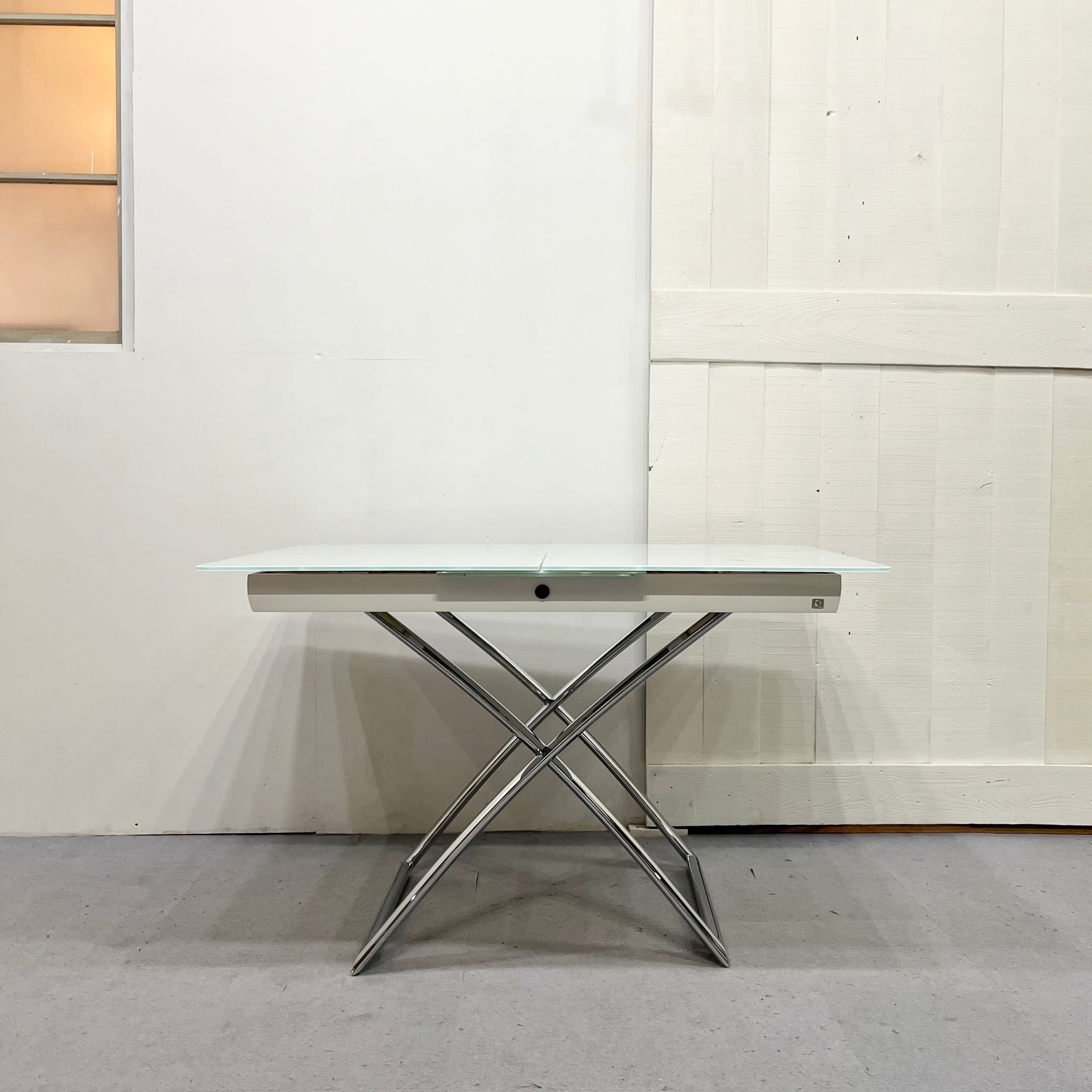 カリガリス コヌビア/ Calligaris connubia マジックジェー / Magic-J 昇降＆伸長式ガラステーブル 中古