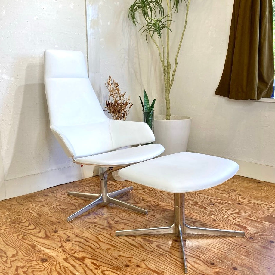 アルペール / arper アストン / ASTON ハイバック ラウンジチェア＋オットマン 展示品 中古 ホワイト 白 1人掛け ソファ