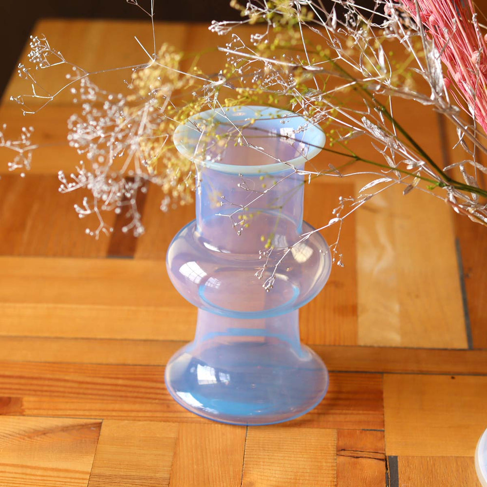 ボダBODA フラワーベース Blom ライトブルー シグネペーションメリン 花器 ヴィンテージ 中古 ガラス 大きい シンプル ユニーク