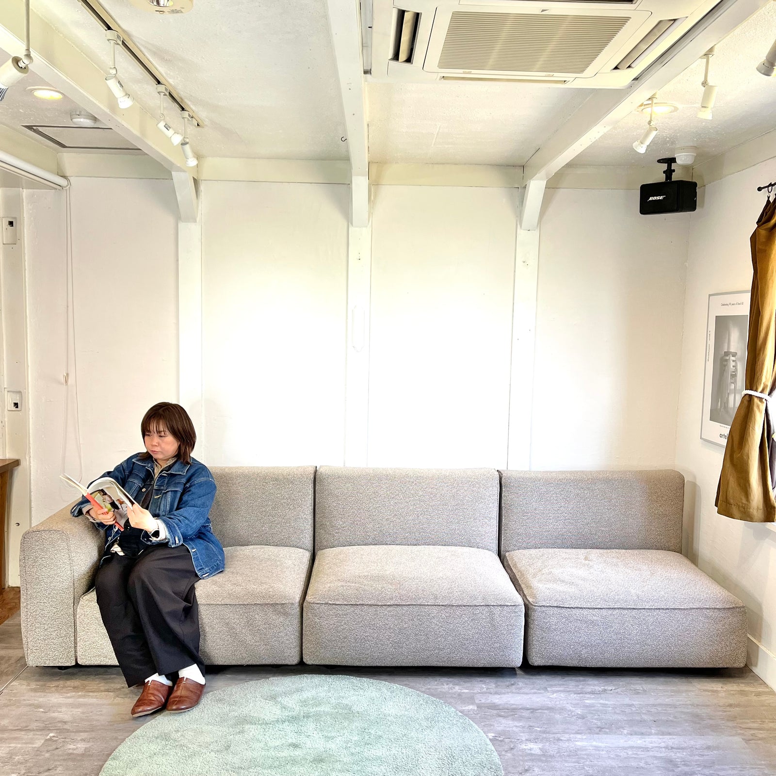 アルフレックス / arflex オムニオ / OMNIO 3人掛けソファ ハイタイプ 右アーム グレー 大きい セパレート ゆったり モダン