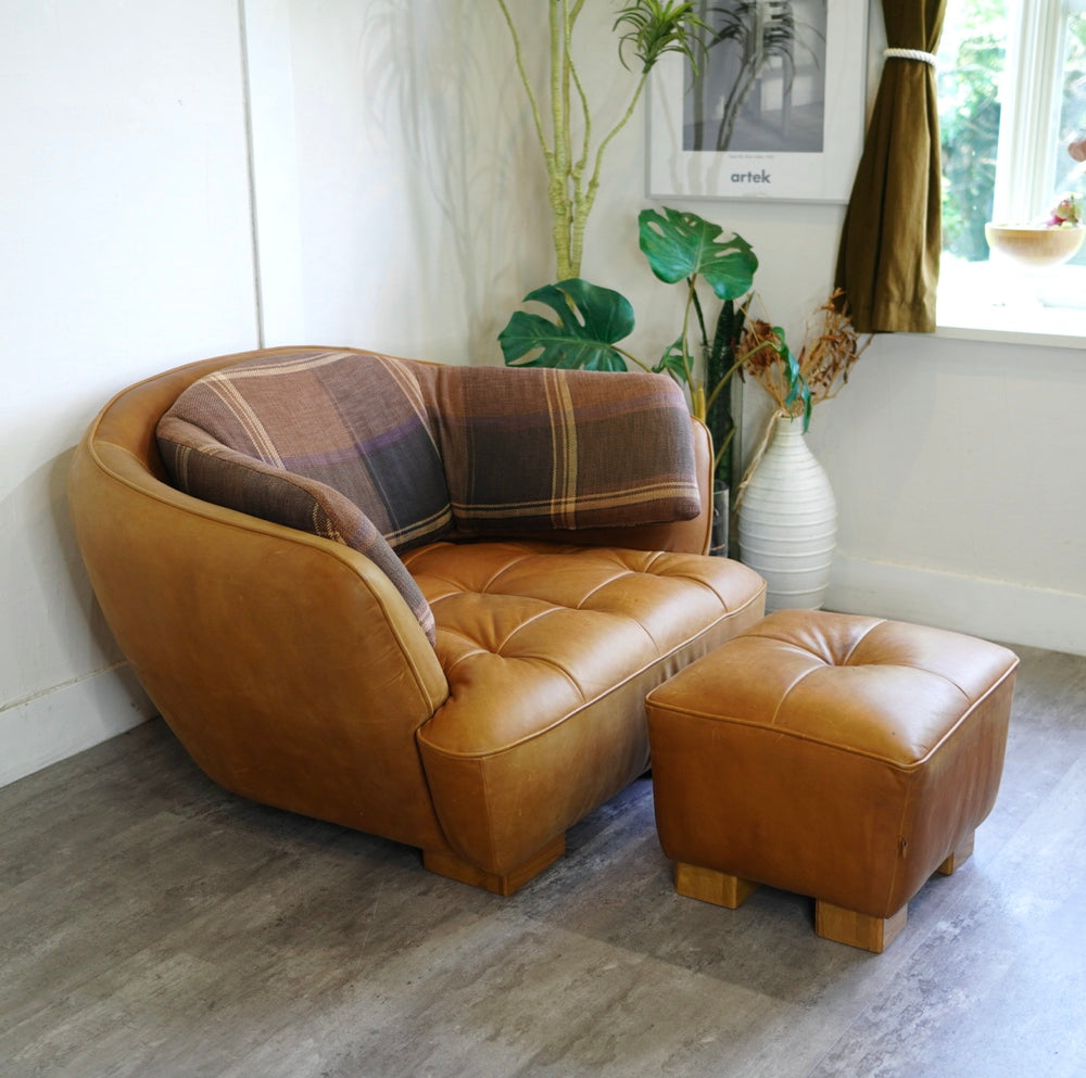 クラッシュゲート / CRASH GATE オピアムソファ 1P & オットマン 中古 ドラマ掲載 レザー 本革