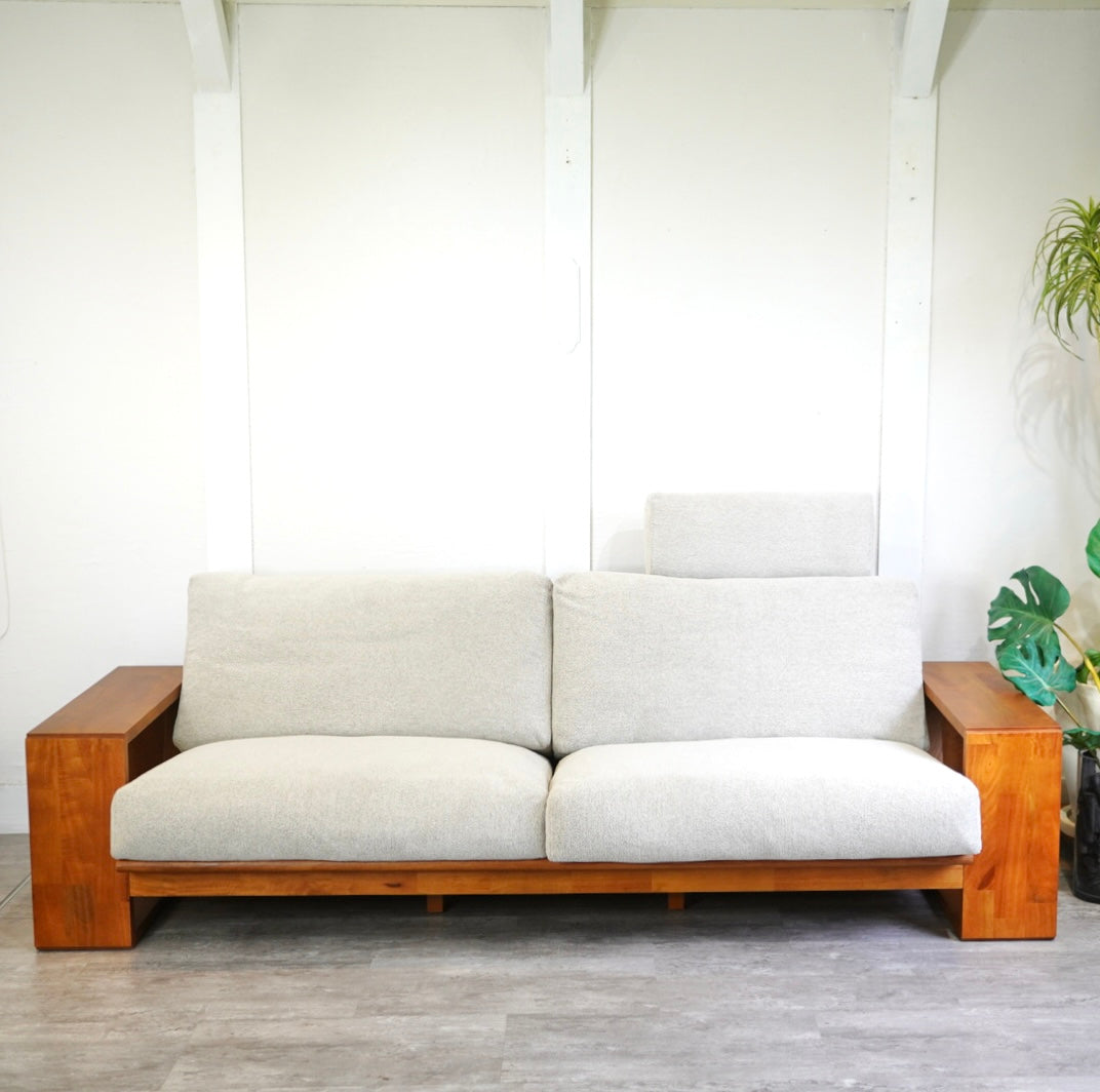 ソース / source プーロ / PURO ソファ224 ヘッドレスト付き 展示品 ファブリック 3人掛け 中古 美品 ナチュラル