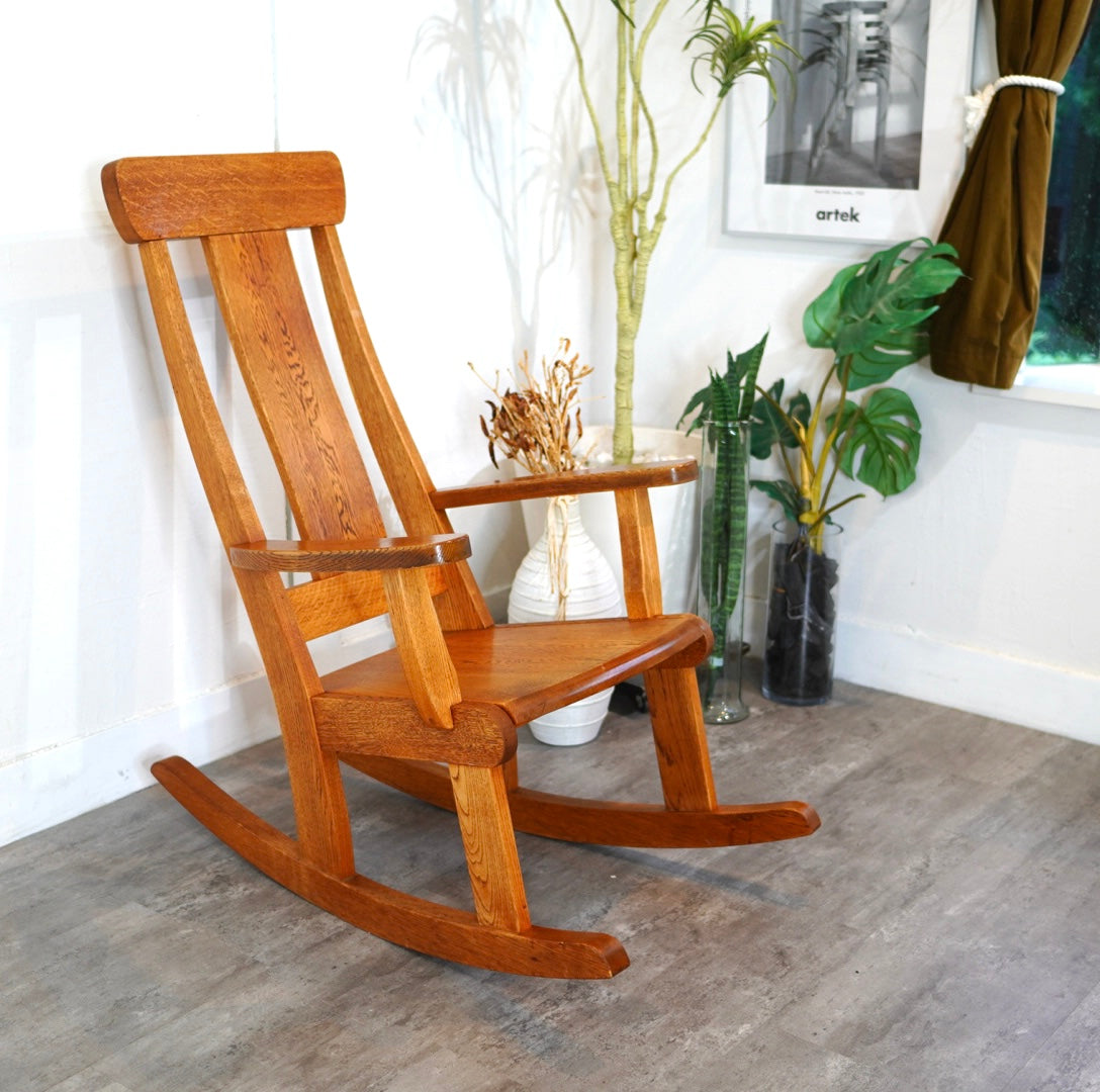 オークヴィレッジ ロッキングチェア 飛騨高山 国産 ナラ材 飛騨高山 中古 高級 上質