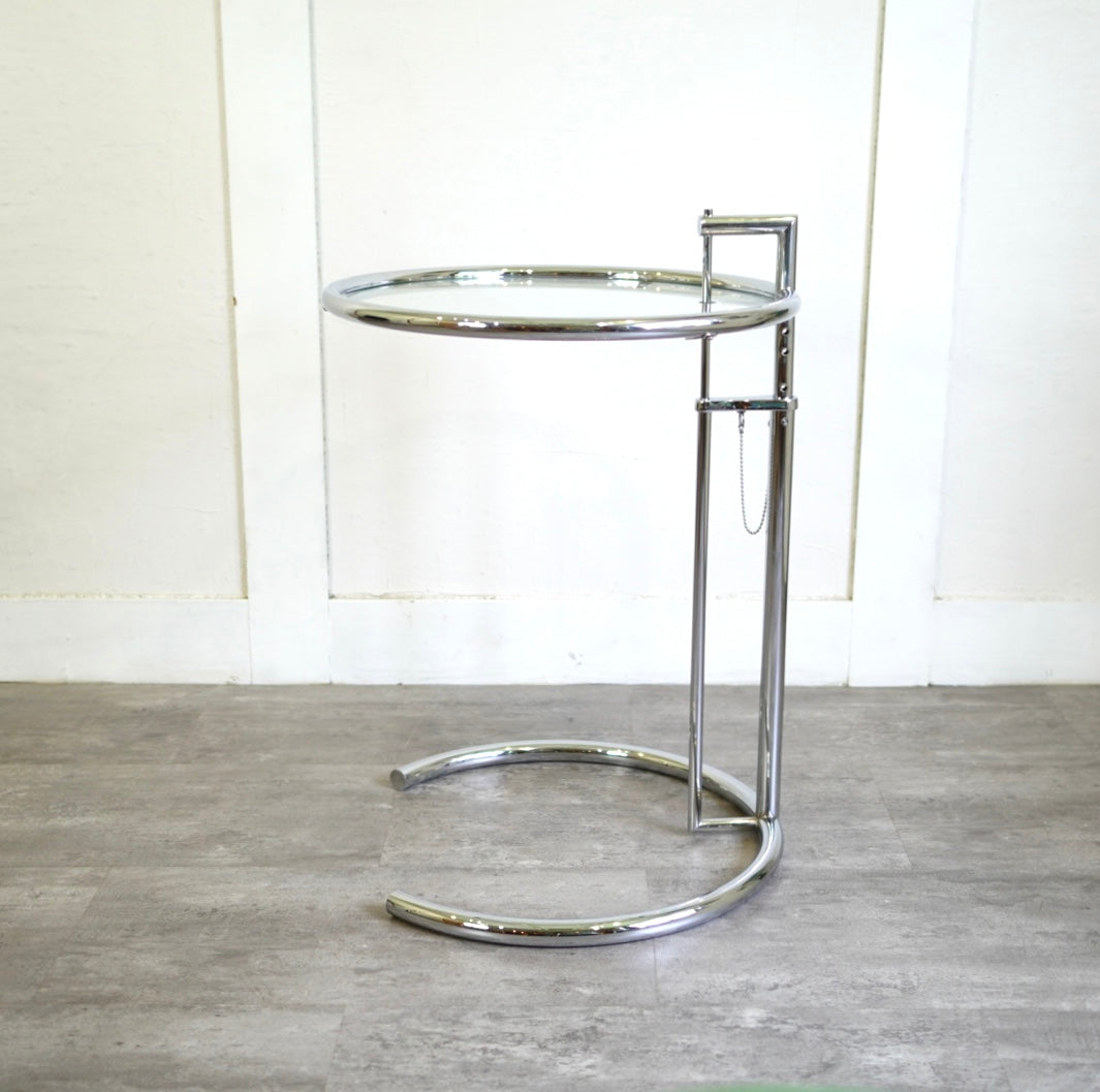クラシコン/Classi Con/E-1027アジャスタブルテーブル クリアガラス/アイリーン・グレイ Eileen Gray 中古