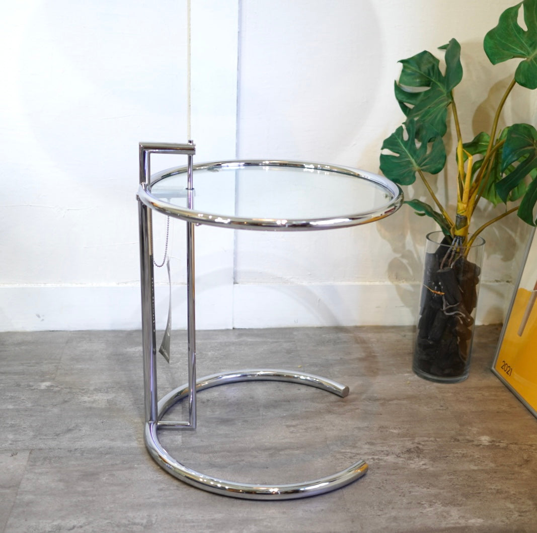 クラシコン/Classi Con/E-1027アジャスタブルテーブル クリアガラス/アイリーン・グレイ Eileen Gray 中古